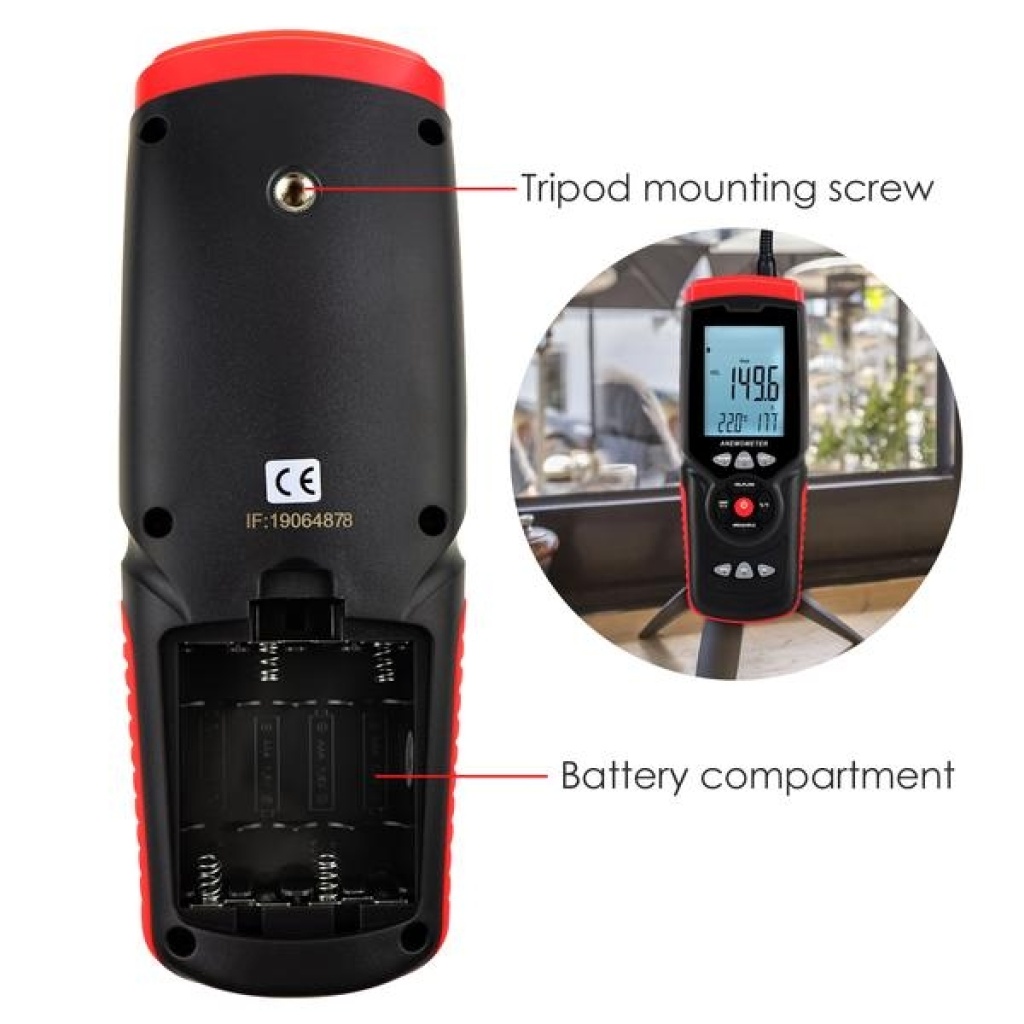 Professional Anemometer With Datalogger Measures Wind Temperature ...