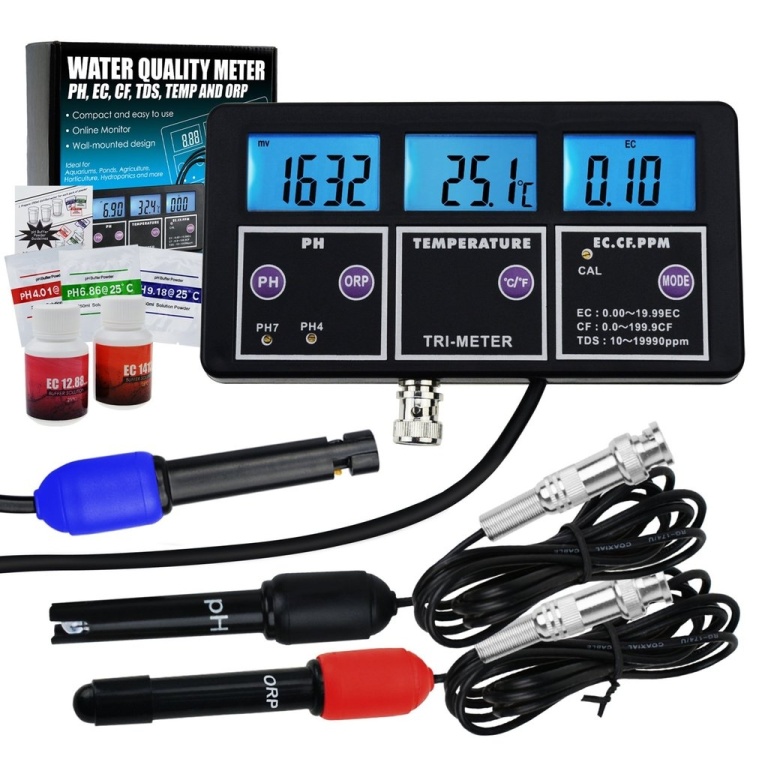 6 in 1 Multifunction Water Quality Tester pH / ORP / EC / CF / TDS ...