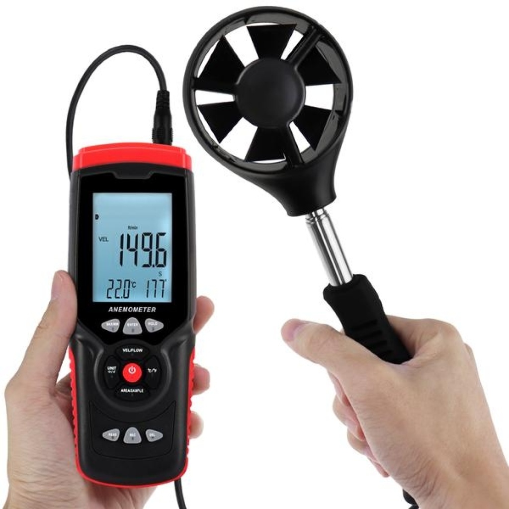 Professional Anemometer With Datalogger Measures Wind Temperature ...