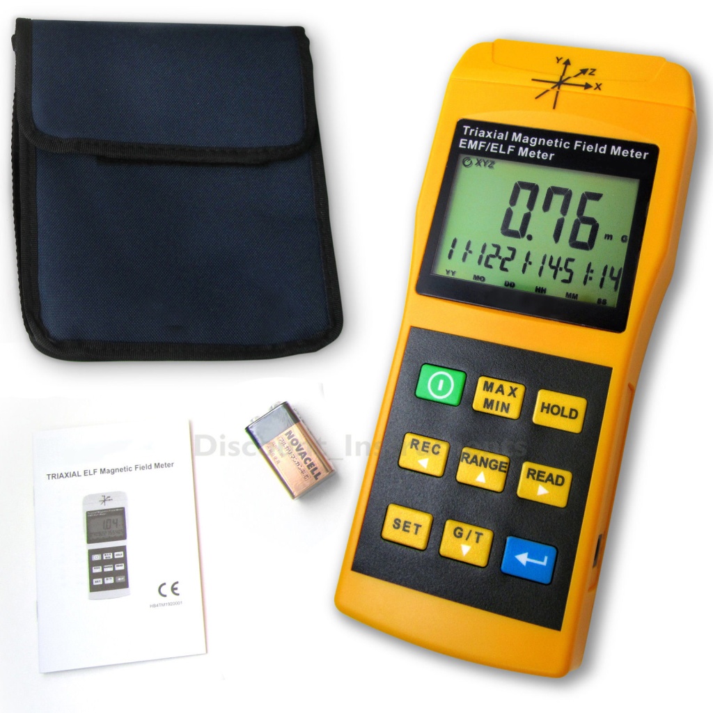 Digital EMF / ELF Triple 3 Axis Gauss Meter 30Hz-2000Hz 20/200/2000 mG ...