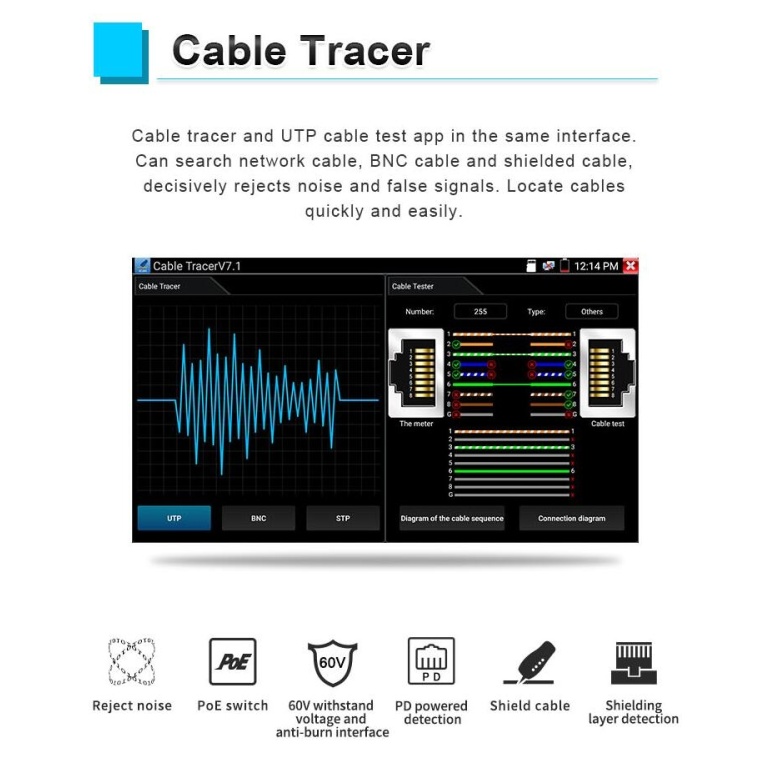 Portable Multi Functional 4K/HD All in One IP Camera Test Monitor w/ 5 ...