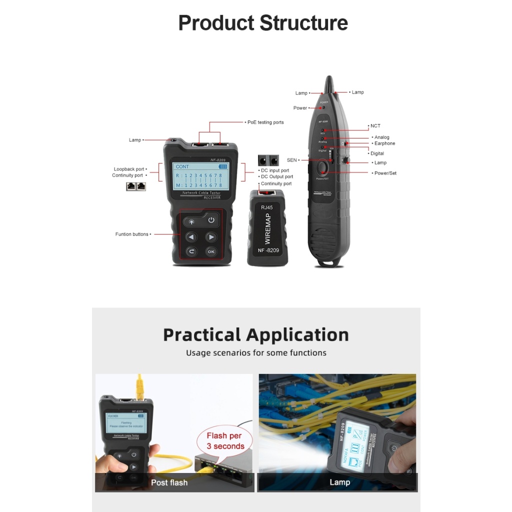 Cable Continuity Tester And Wire Tracker W Poe Tester Discount Instruments