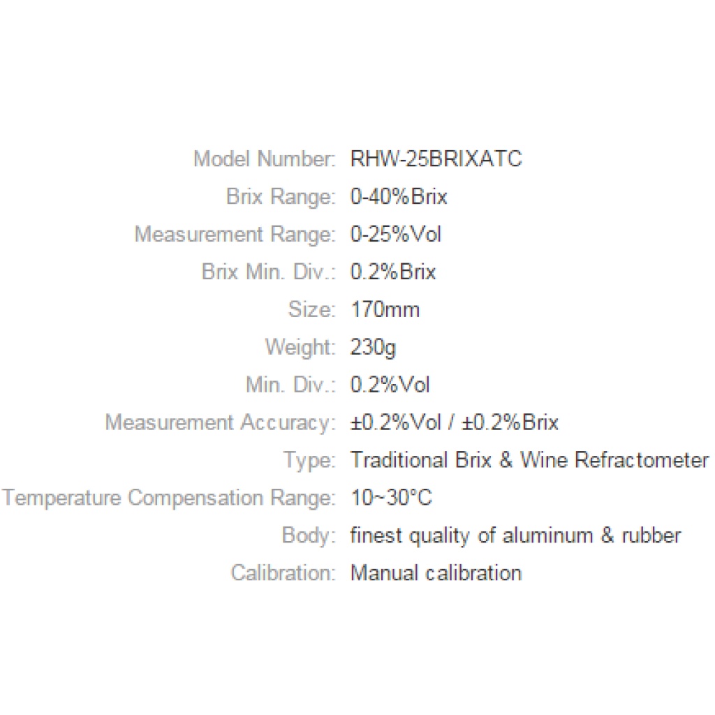Refractometer For Wine, Grape, Alcohol - Discount Instruments