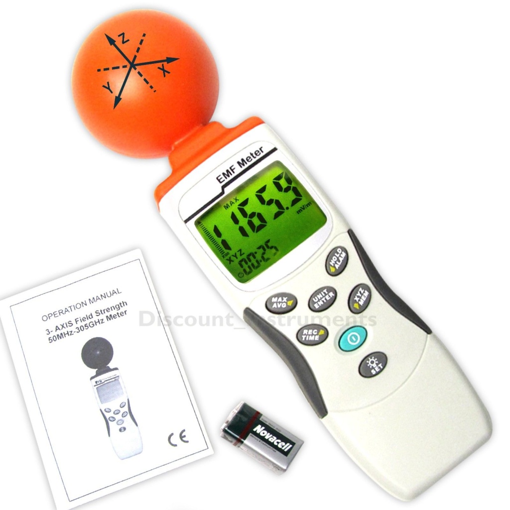 Digital EMF / RF / ELF Triple Axis Gauss Meter 50Hz-3.5GHz - Discount ...