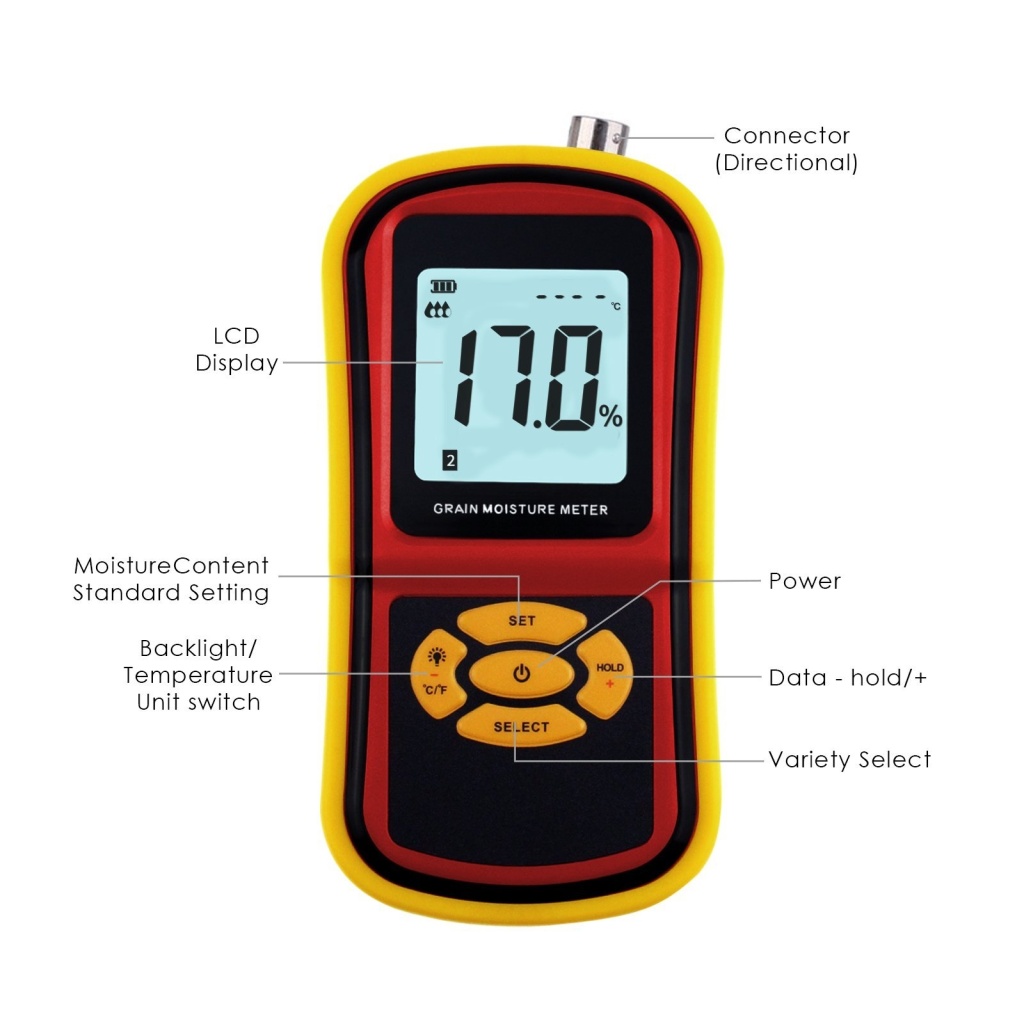 Handheld Portable Digital Grain Moisture Meter W/ 5~30% Range ...