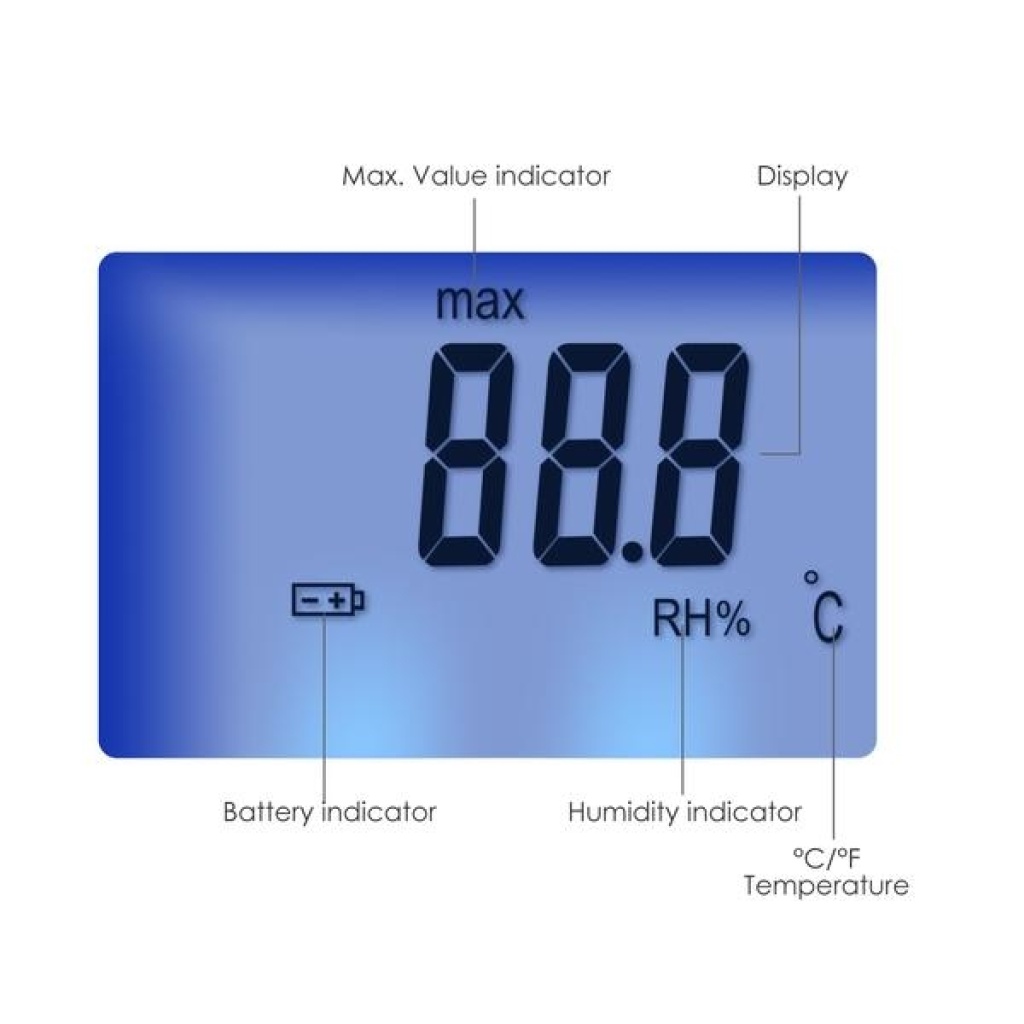 Indoor / Outdoor Digital Humidity Temperature Meter with Wet Bulb Temp ...