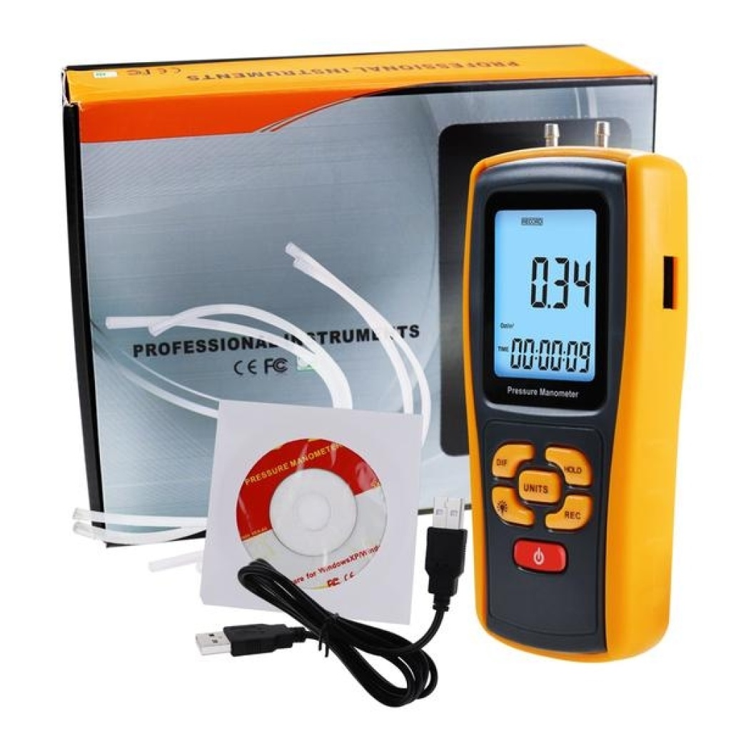 Dual Port Digital Manometer & Air Pressure Meter - Discount Instruments
