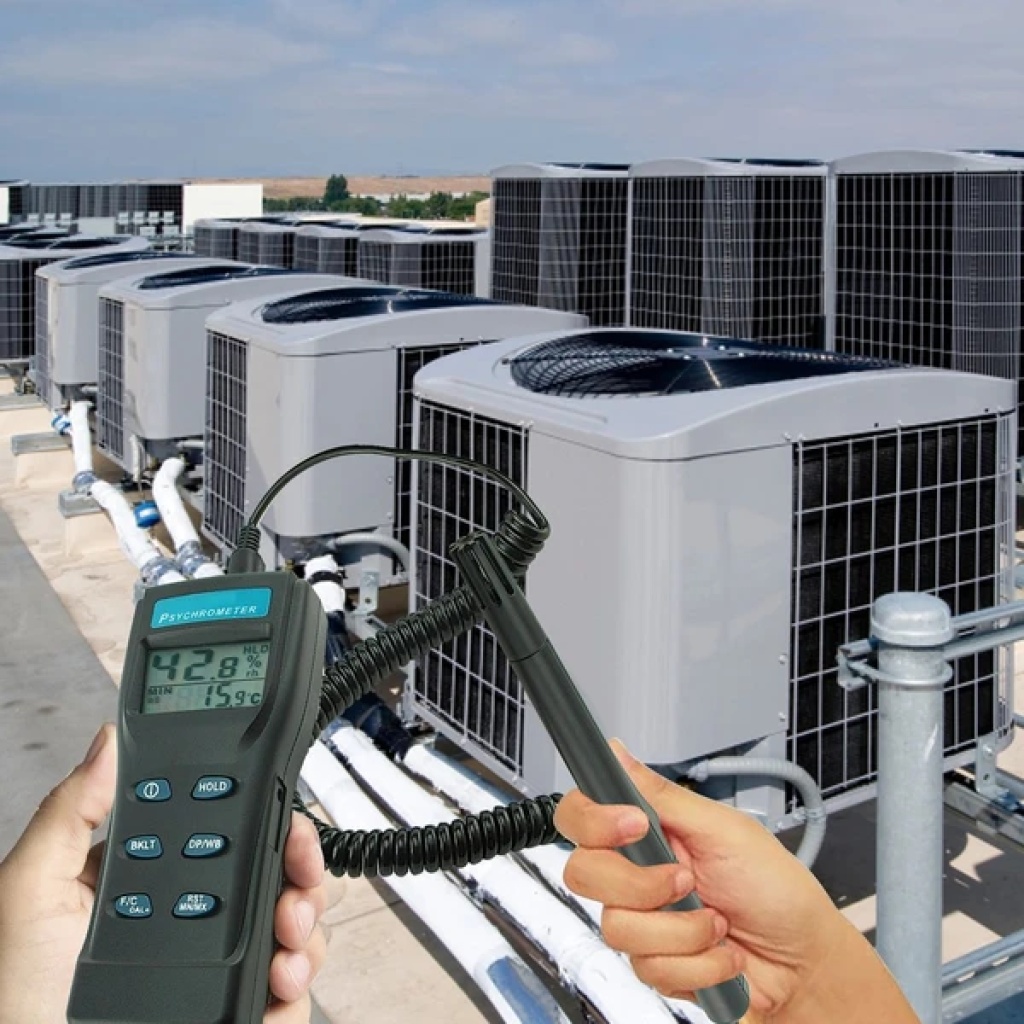 Digital Air Thermo Hygrometer / Psychrometer / Humidity Wet Bulb w ...