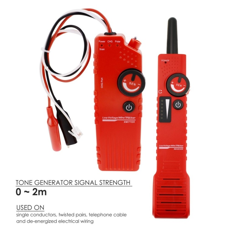 Anti Jamming Underground Cable Tracker & Wire Locator w/ Polarity Test ...