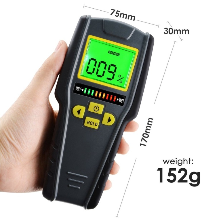 Digital Non Invasive Inductive Moisture Meter Wood Drywall Masonry ...
