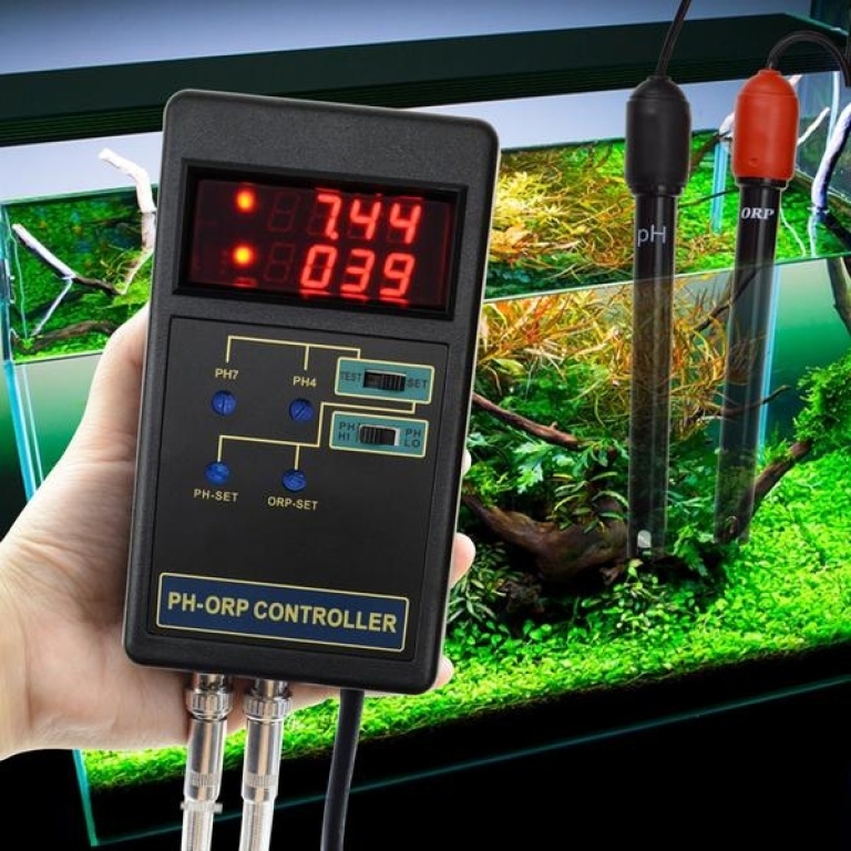 2 in 1 Digital pH & ORP Redox Controller w/ Separate Relays, Repleaceable Electrode ...