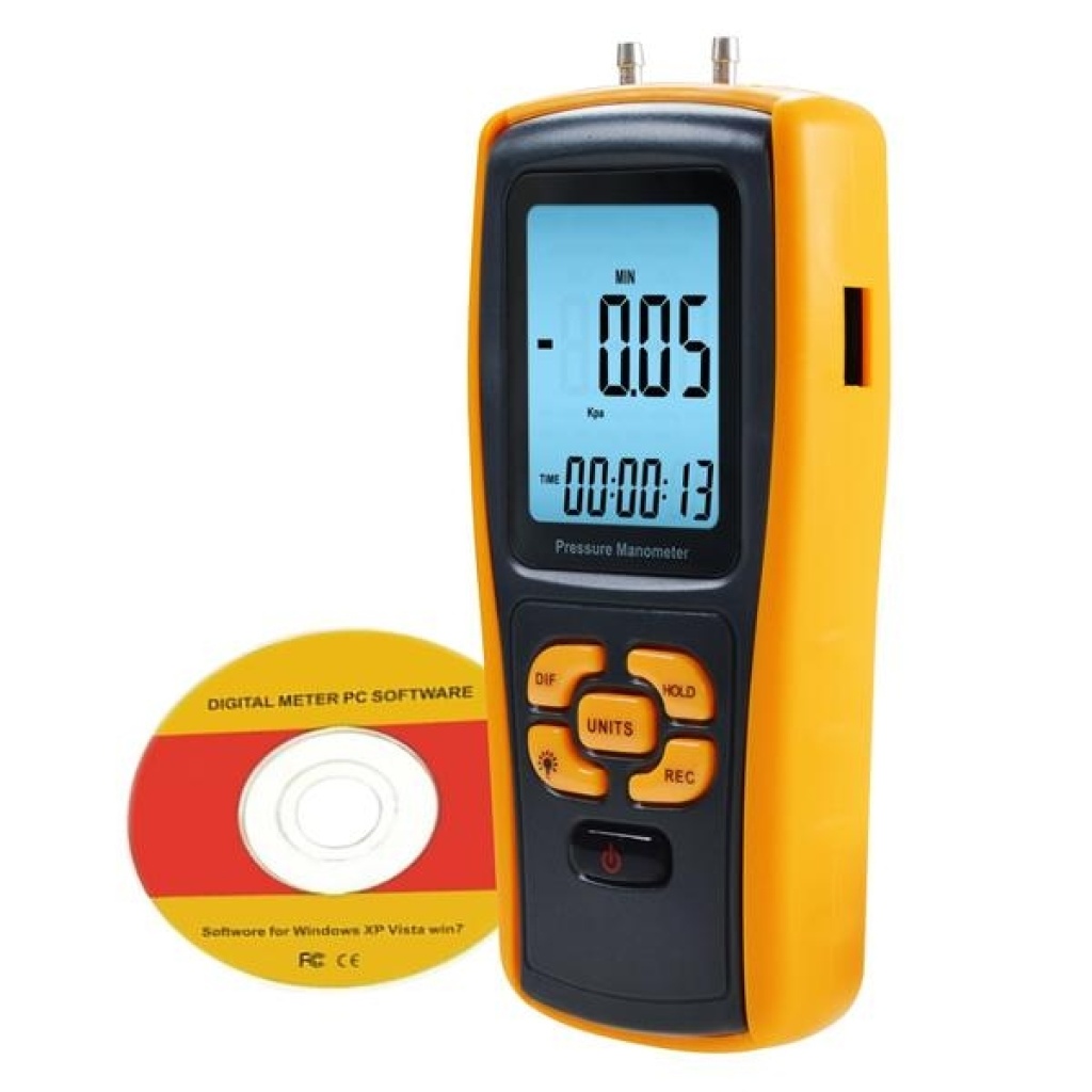 Professional Digital Manometer & Differential Pressure Gauge with USB ...