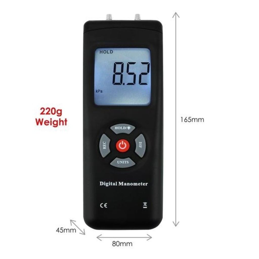 Starter Professional Digital Manometer / Gas Pressure Gauge Meter W ...