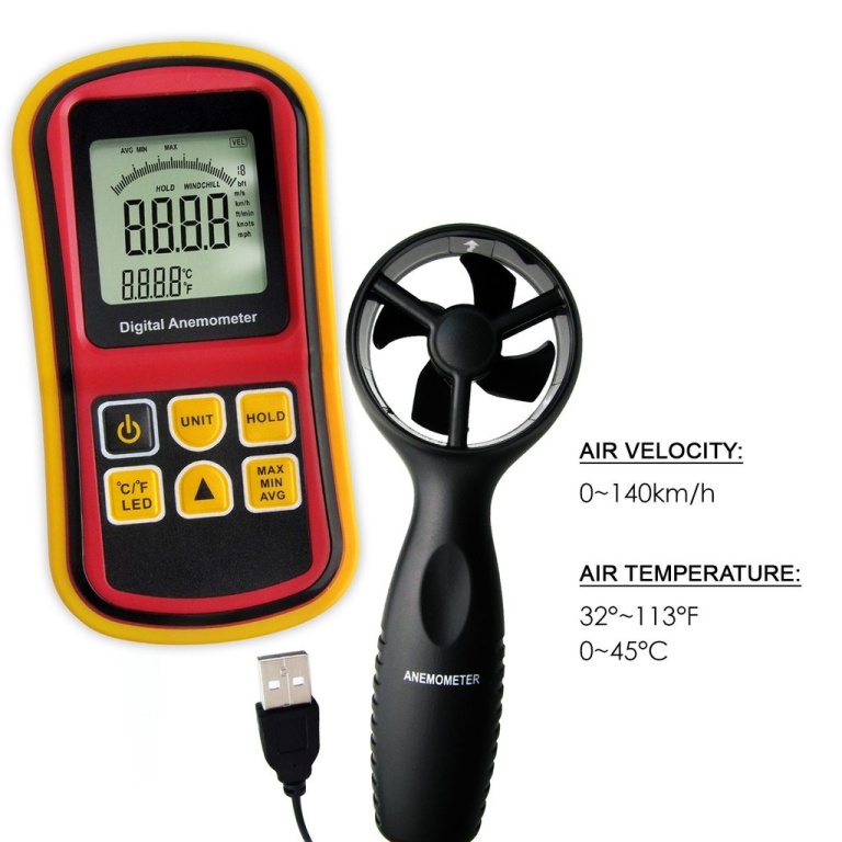 Digital Anemometer With Sensor Vane Probe - Discount Instruments