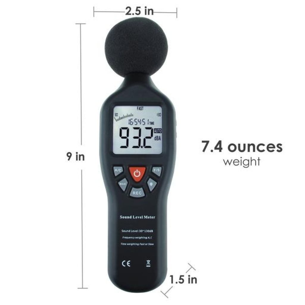 Professional Sound Level Meter W/ High Accuracy, Backlit Display & Data ...
