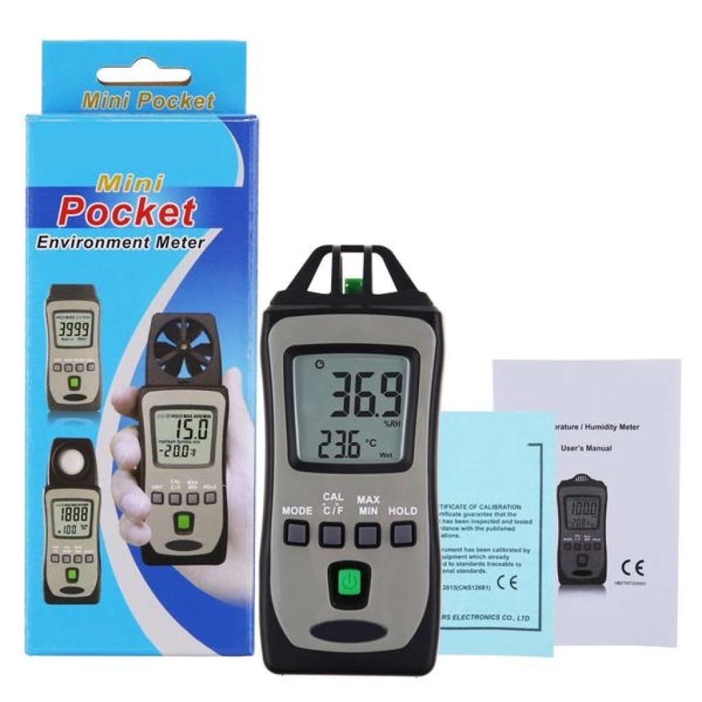 Digital Pocket Size Thermo Hygrometer with Wet Bulb and Dew Point ...
