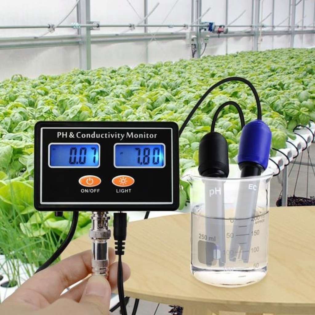 PH & EC Conductivity Monitor Meter & Water Quality Tester W/ Real Time ...