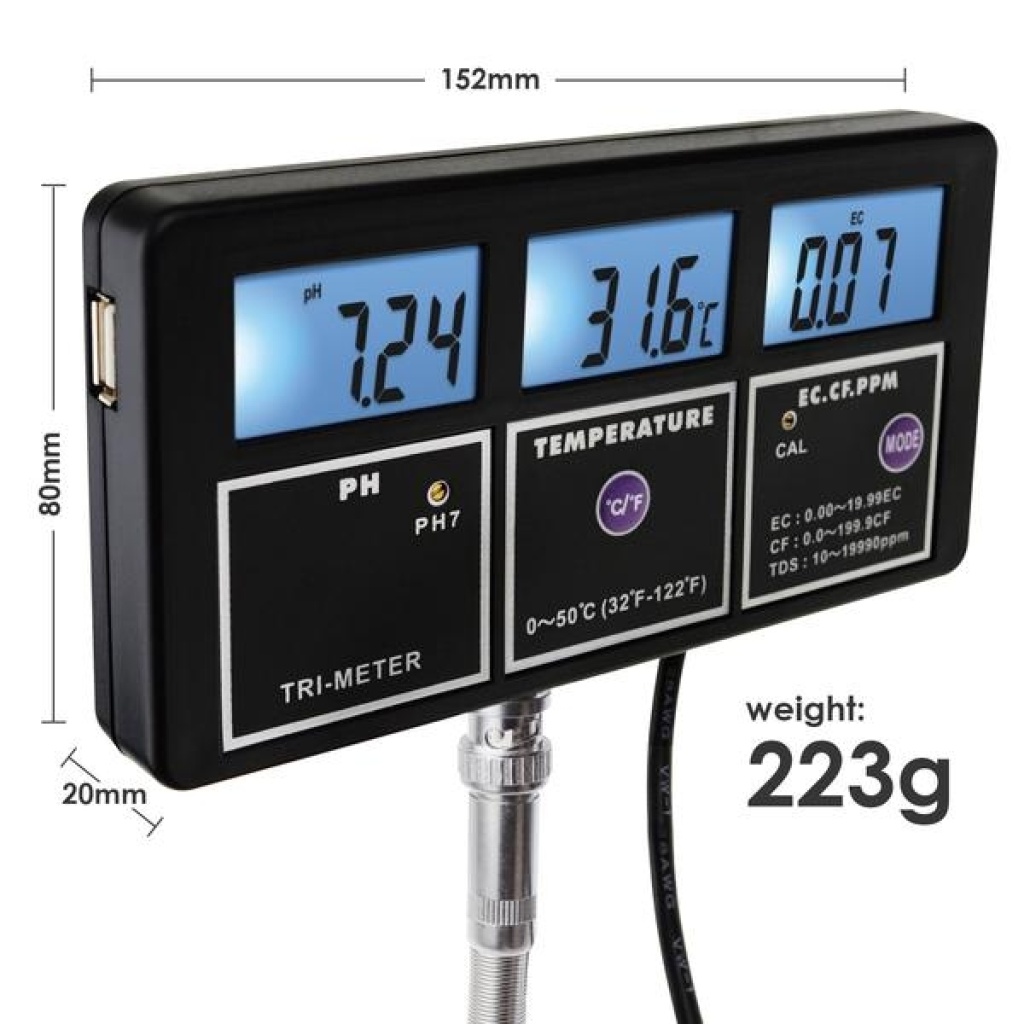 5 in 1 Multi Parameter PH EC CF TDS (ppm) & Temperature Test Meter ...